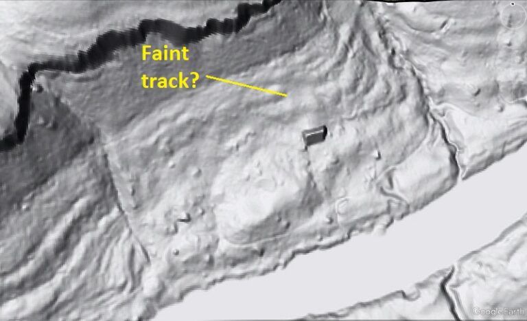 Another track left by huge boulders visible with lidar, Big South Fork ...